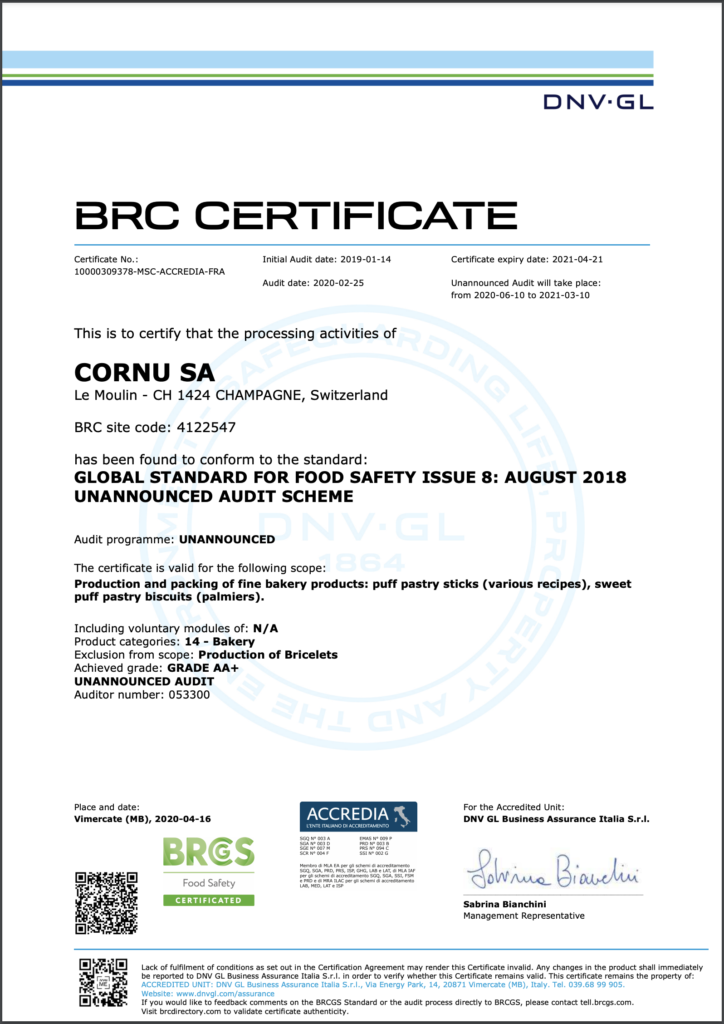 Cornu | Certifications