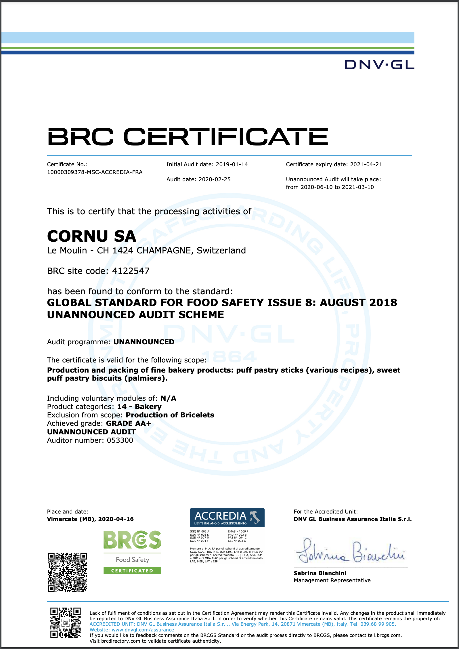 Cornu | Certifications
