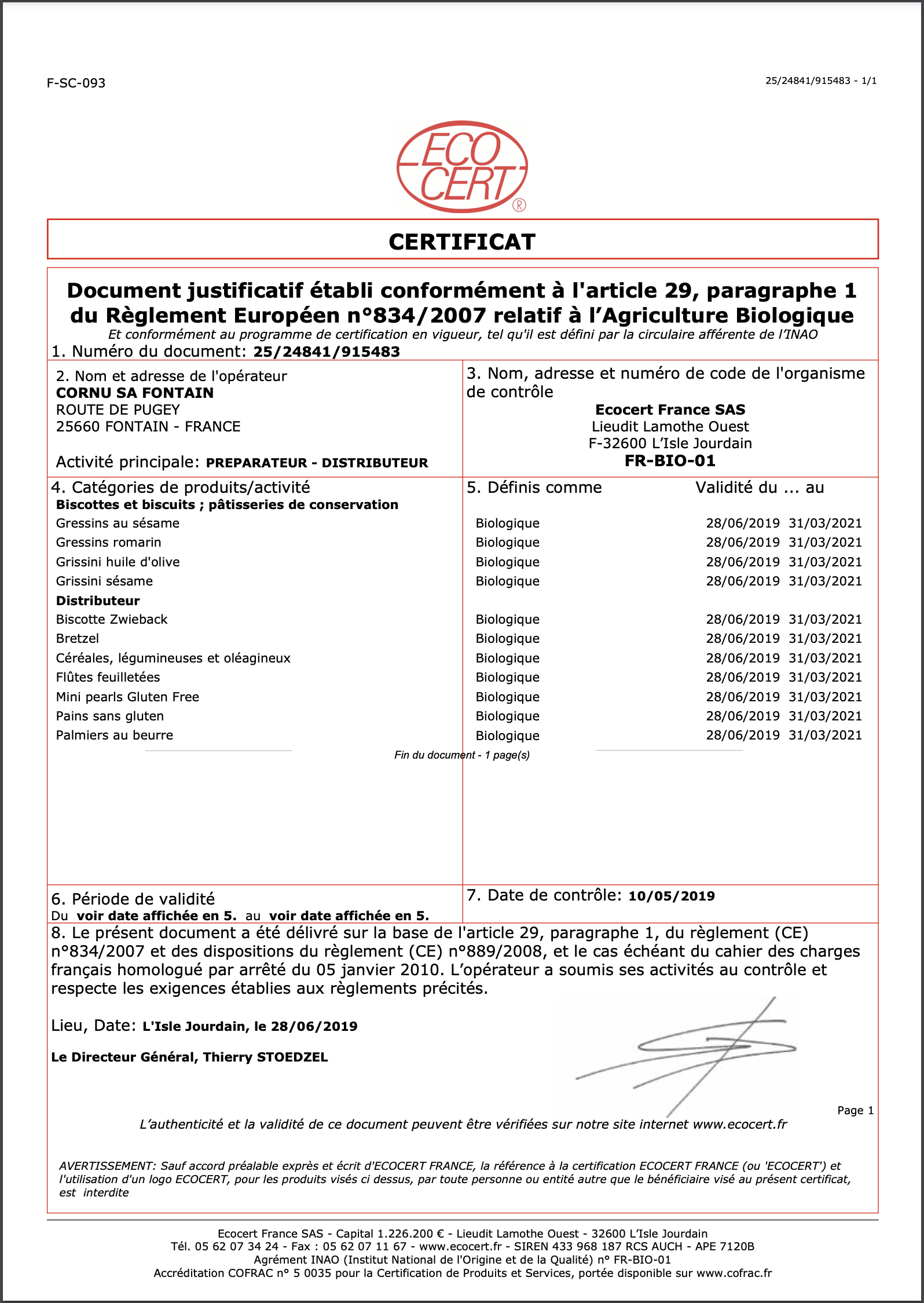 Cornu | Certifications